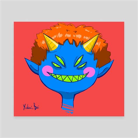 Blue Yokai An Art Canvas By Yokai Boi Inprnt
