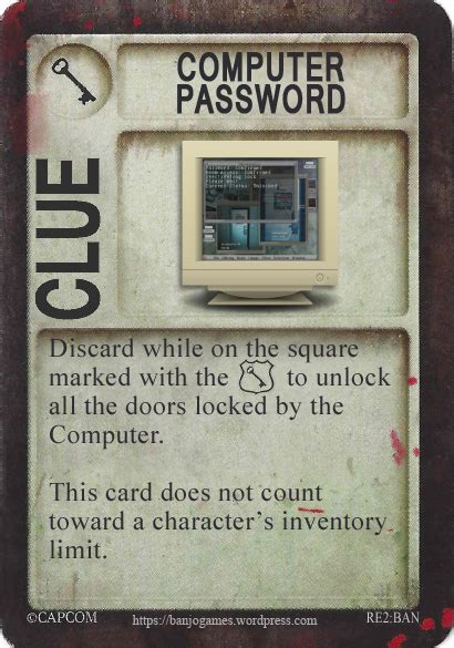 Clue Computerpassword Banjos House Rules