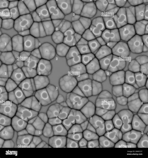 Abstract Cell Of Virus Or Pathogenic Bacterium Under Microscope
