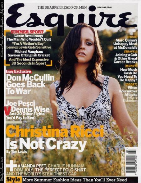 Christina Ricci Esquire Magazine July 2003 Cover Photo United Kingdom