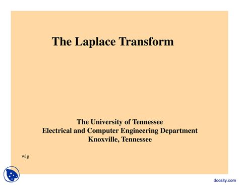 The Laplace Transform Signals And Systems Lecture Slides Docsity