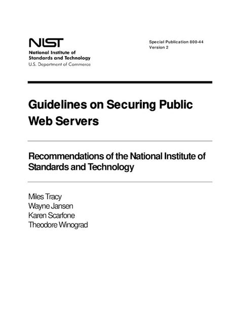 Pdf Guidelines On Securing Public Web Servers Dokumentips