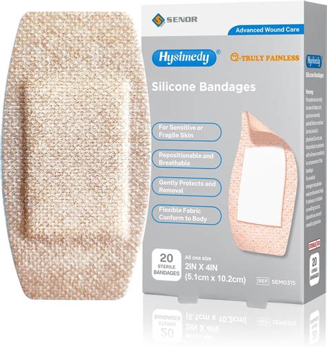 Hysimedy Silicone Bandages For Sensitive Skin 2x4 Inch