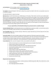 Syllabus For Chemical Principles I Lab CHE L Credit Course Hero