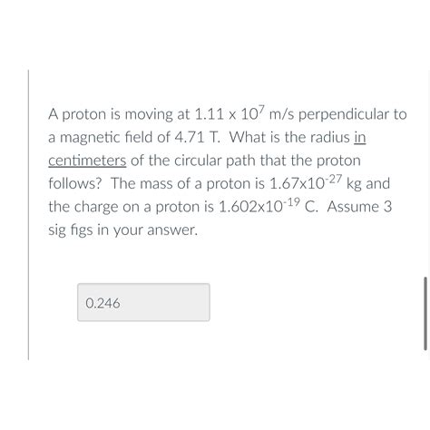 Solved A Proton Is Moving At Ms Perpendicular To A Chegg Com