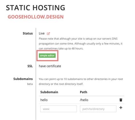 How To Create A Vanity Url In Static Hosting Porkbun Knowledge Base