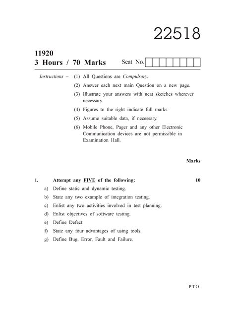 Software Testing 22518 Old Question Paper With Model Answers Winter