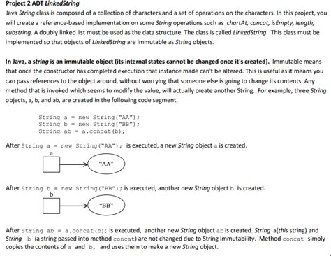 Project 2 Adt Linkedstring Java String Class Is