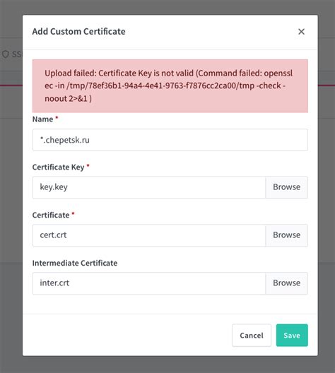 Custom Ssl Certificate Upload Failed · Issue 712 · Nginxproxymanagernginx Proxy Manager · Github