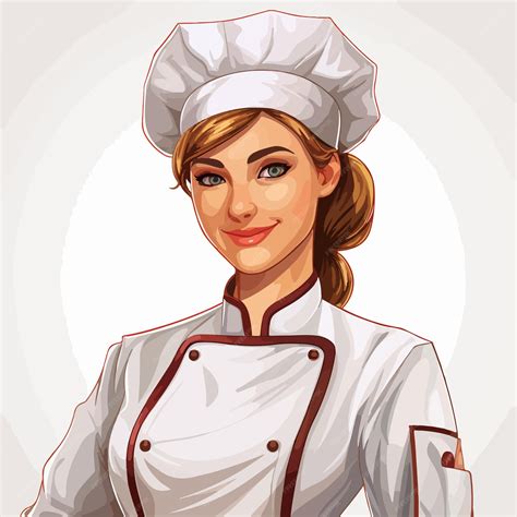Professional Female Chef In Uniform Vector Illustration Premium Ai Generated Vector
