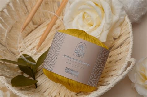 Premium Psd Crocheting Coloured Thread Mockup