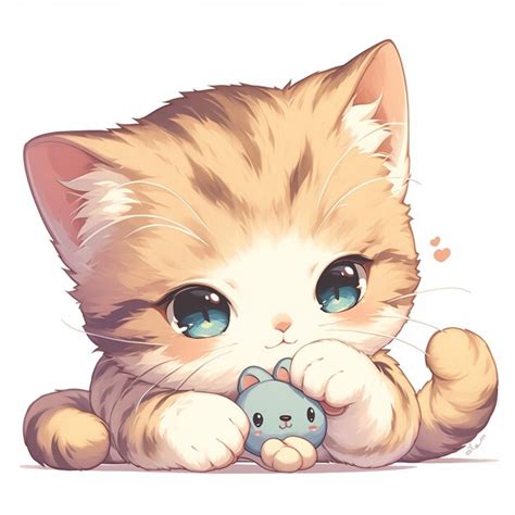 Selkirk Rex Cat Playing With A Toy Mouse Premium Ai Generated Vector