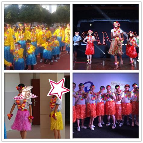 加厚草裙儿童成人草裙舞服装夏威夷海草舞表演演出服晚会年会套装 虎窝淘