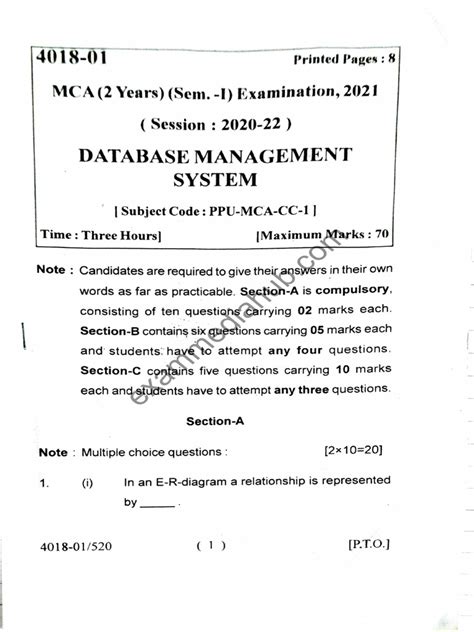 dbms mca 1 sem pdf databases relational database