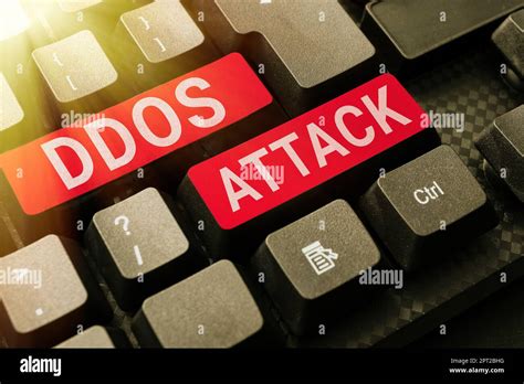 Handwriting Text Ddos Attack Business Showcase Disturbed Access To The Normal Server Caused By