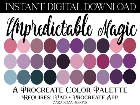 20 Procreate Color Palette Bundle Pack VOL 19 Set Goth Retro Vintage Boho Yellow Orange Red