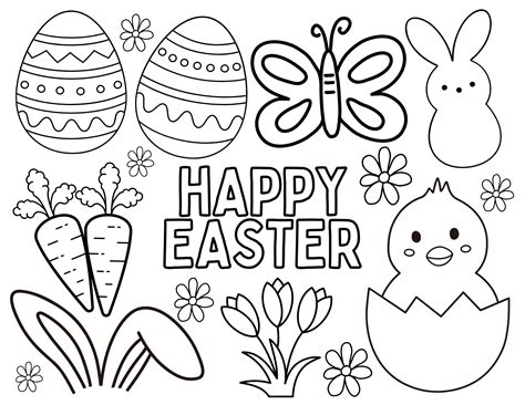 Happy Easter Colouring Page Easter Colouring Page Coloring Page