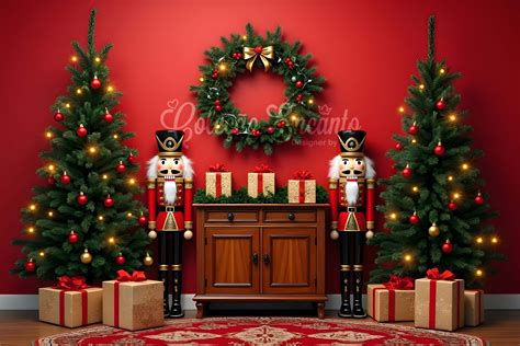 Xmas Backdrop Nutcracker Garland Display Backdrop By Magali