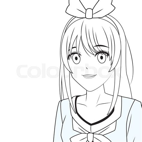 Anime Manga Girl Stock Vector Colourbox