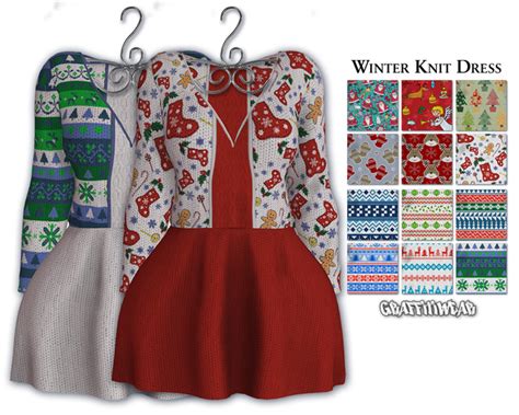 Second Life Marketplace Graffitiwear Winter Knit Dress Fatpack