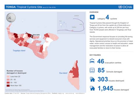 Tonga Tropical Cyclone Gita As Of 21 Feb 2018 Ocha