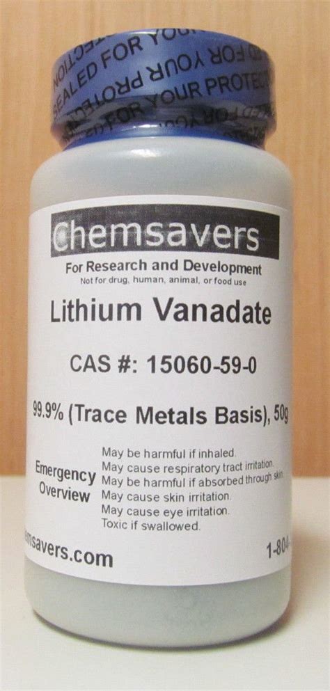 Lithium Vanadate 99 9 Trace Metals Basis Certified 50g Industrial And Scientific