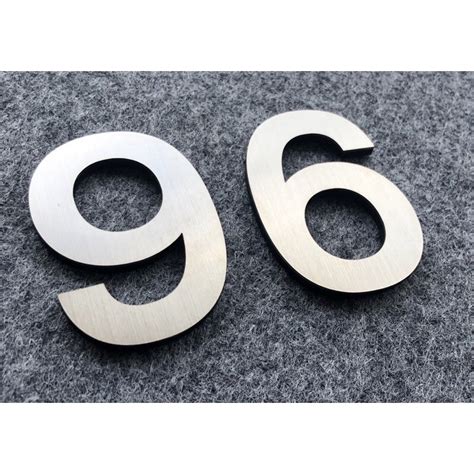 ตัวเลขบ้านเลขที่ สูง 10 ซม สแตนเลส เกรด 304 รองหลังด้วยอะคริลิคดำ หนารวม 3 5 มม Alldec