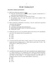 FE Problem Set Pdf FE Problem Set MULTIPLE CHOICE QUESTIONS Which Of The
