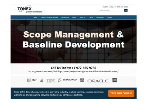 PDF Scope Management And Baseline Development Training