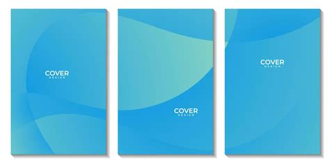 Set Of Flyers Template With Abstract Green Blue Wave Gradient Background 24089406 Vector Art At