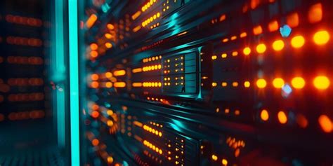 Premium Photo Cut Down A Closeup Of A Server Rack With Glowing Lights Symbolizing Cyber