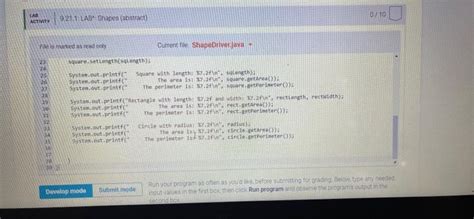 Solved 921 Lab“ Shapes Abstract Write An Abstract