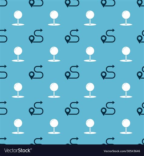 Set Route Location And Push Pin On Seamless Vector Image