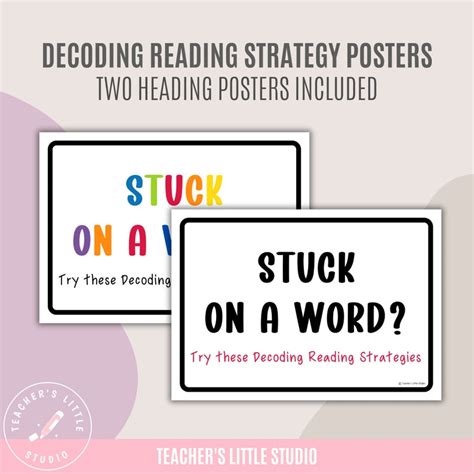 Decoding Reading Strategies Reading Posters Decoding Poster Homeschool
