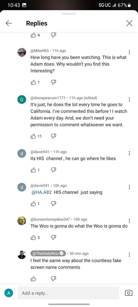 Adam The Woo Being Snarky In His Comments Section Again Radamthewoocriticism