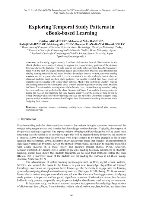 Pdf Exploring Temporal Study Patterns In Ebook Based Learning