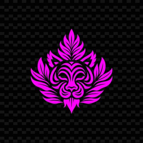 Premium Psd Marjoram Leaf Crest Logo With Intricate Design And Tiger