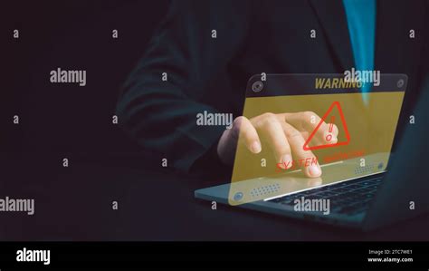 Cyber Security And Cybercrime System Hacked Warning Alert On Laptop Cyber Attack On Computer