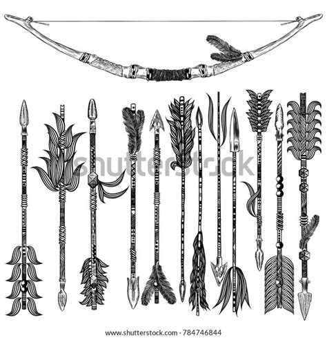 Rustic Arrow Set Ethnic Tribal Theme Stock Vector Royalty Free 784746844 Shutterstock