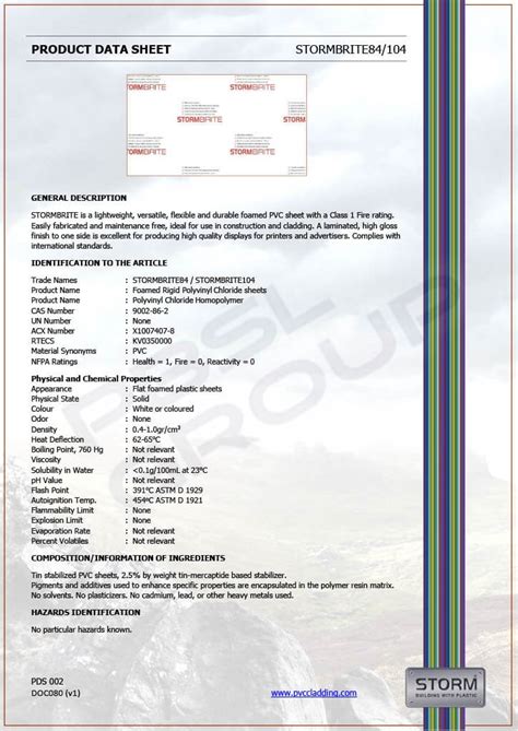 General Hygiene Cladding Information And Data Sheet General Hygiene Cladding Information And Data Sheet