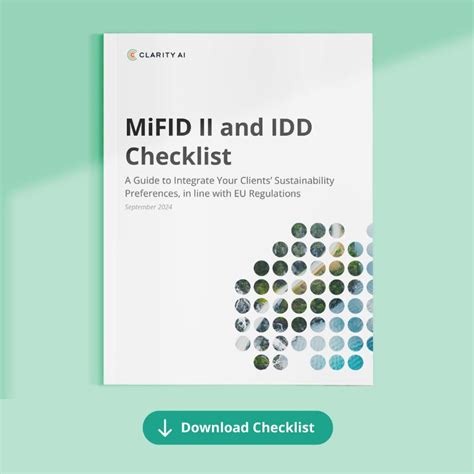 Mifid Ii And Idd Sustainability Preferences Checklist An Essential
