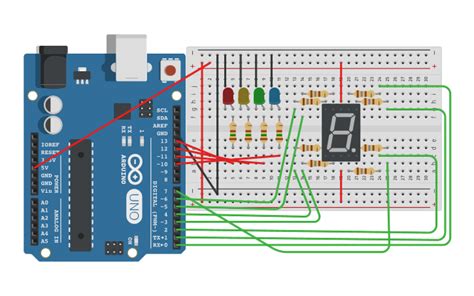 Circuit Design Counter 03c 0f Ca 4leds 7seg Sus Tinkercad