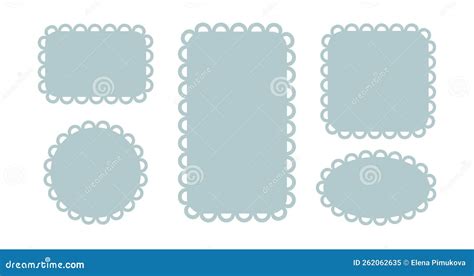 Circle And Square Scalloped Frames Scalloped Edge Rectangle And