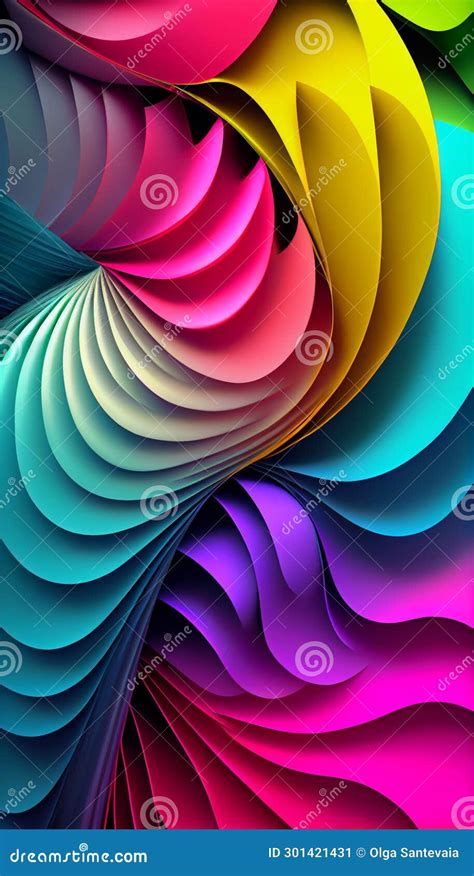 3d abstract multicolour gradient design wavy visualization perfect