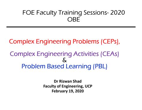 Complex Engineering Problems Activities And Pbl Email Foe Faculty