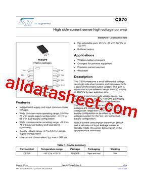 CS70 Datasheet PDF STMicroelectronics