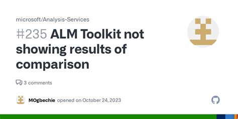 Alm Toolkit Not Showing Results Of Comparison · Issue 235 · Microsoft Analysis Services · Github
