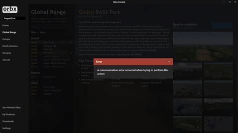 Error A Communication Error Occurred When Trying To Perform This Action Orbx Central Support