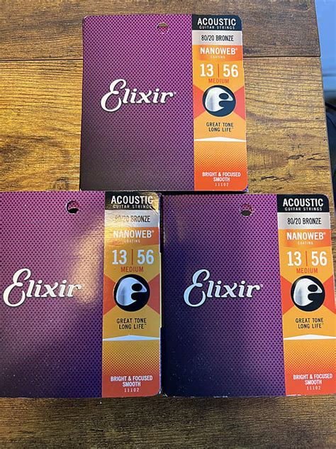 Elixir Medium Guage Nanoweb 2023 Na Reverb