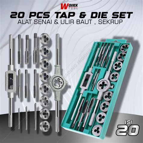 Tap Die Set 20 Pcs Alat Snai Dan Tap Ulir Mur Baut Alat Senai Woirx